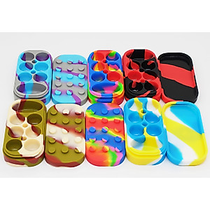 vitakiwi 34ml Silicone Wax Container Multi Compartment 6+1 Non-stick Oil Jar with Carving Tools Multi-use (10)