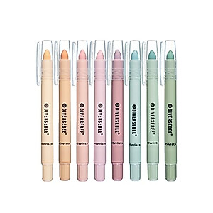 DIVERSEBEE Bible Highlighters and Pens No Bleed, 8 Pack Assorted Colors Gel Highlighters Set, Bible Markers No Bleed Through, Cute Bible Study Journaling School Supplies, Bible Accessories (Pastel)