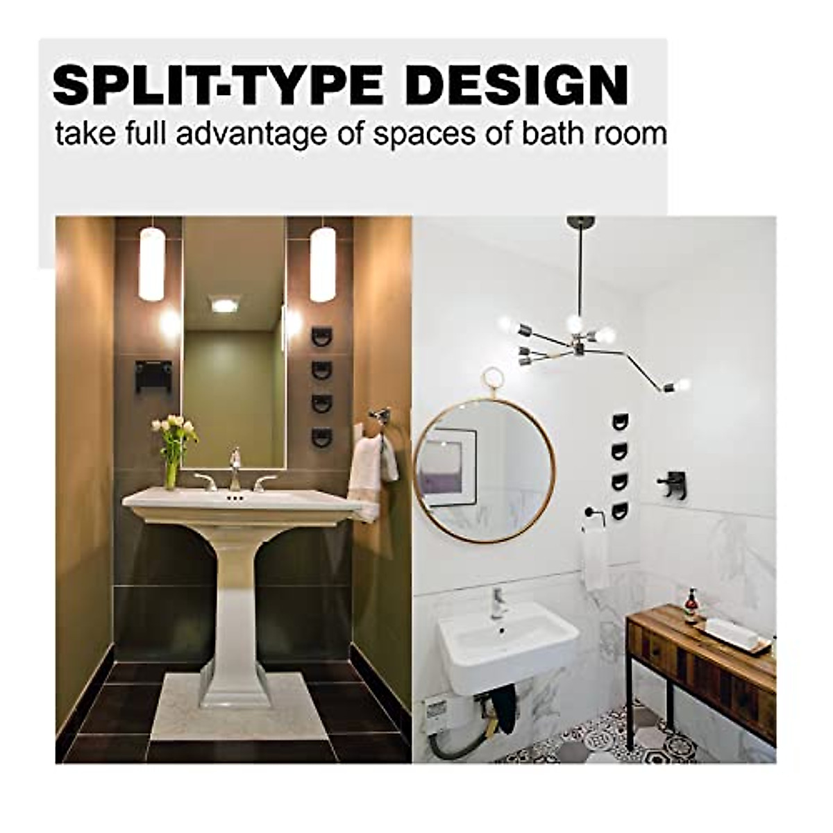 LAVAED 5 Pack Wall Mount Hair Dryer Holder for Dyson,Hair Blowdryer Rack Hanger for Bathroom