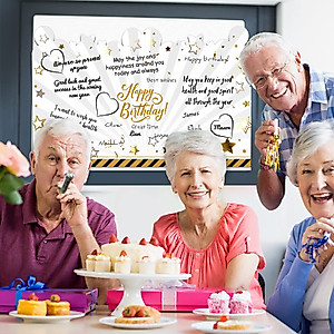 Large Greeting Card 25 x 16 inch Giant Guest Book Jumbo Birthday Card Big Happy Birthday Card Oversize Plastic Custom Card for Women Men Party Decorations (Birthday Theme)