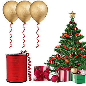 500 Yard Red Ribbon, Shiny Metallic Curling Ribbon, for Party Festival Art Craft Decor,Florists, Weddings, Crafts and Gift wrap (Red Glitter)