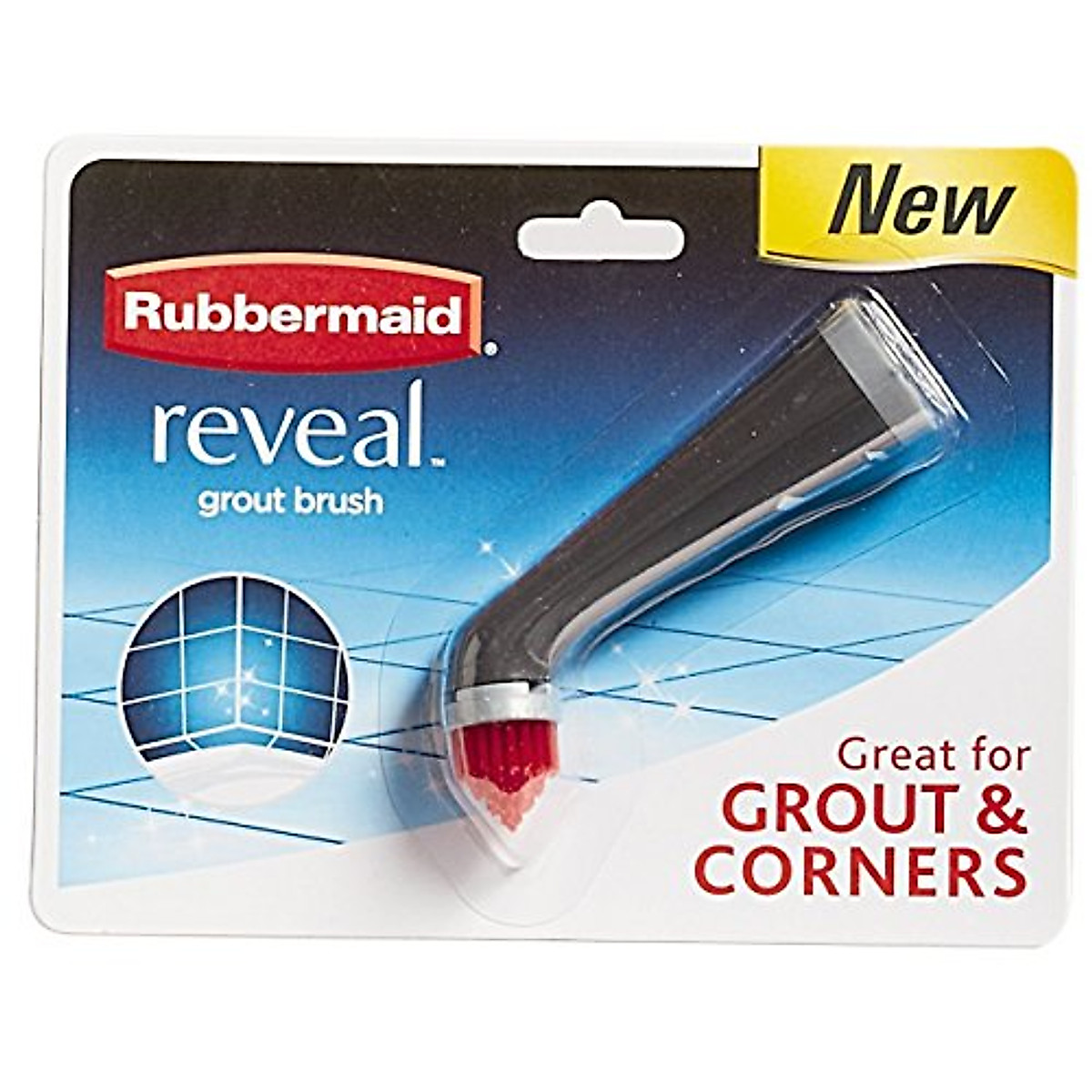 Rubbermaid Reveal Power Scrubber, Grout & Tile Bathroom Cleaner, & Power Scrubber with All-Purpose Grout Head, Gray, Ideal for Grout Lines, Corners, Bathroom, Kitchen Cleaning