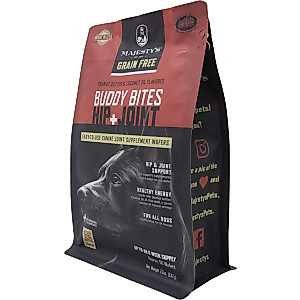 Majesty's Grain-Free Buddy Bites Hip and Joint Wafers for Medium / Large Dogs - Superior Support Supplement - Carob and Sweet Potato Flavored - 56 Count (Up To 8 Week Supply)