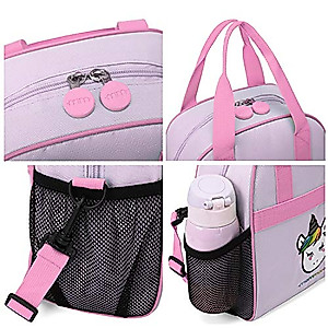 mommore Lunch Box Portable Unicorn Lunch Bag Insulated Lunch Tote Bag, Purple