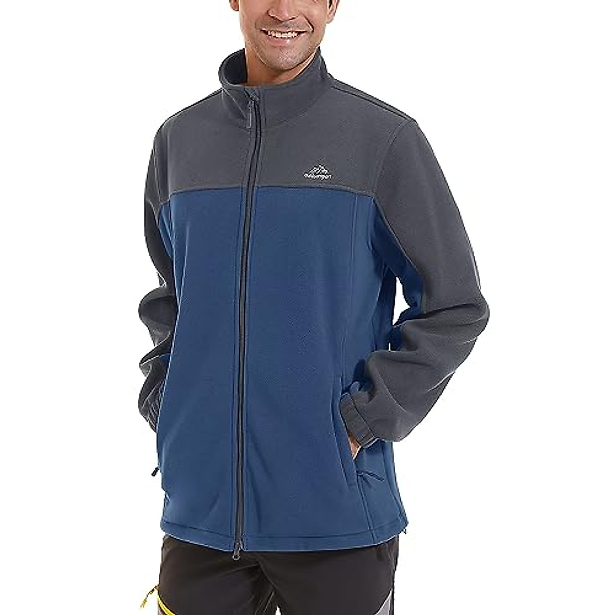 TACVASEN Military Jacket Men with Multi-Pockets Full Zip Stand Collar Hiking Jackets Midweight Winter Coat Fall Winter Outerwear