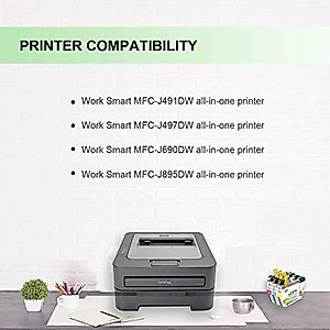 Yumagenta Compatible Ink Cartridge with New Updated Chips Replacement for Brother LC-3013 to use with MFC-J690DW MFC-J895DW MFC-J491DW MFC-J497DW Printer(1 Black, 1 Cyan, 1 Magenta, 1 Yellow,4-Pack)