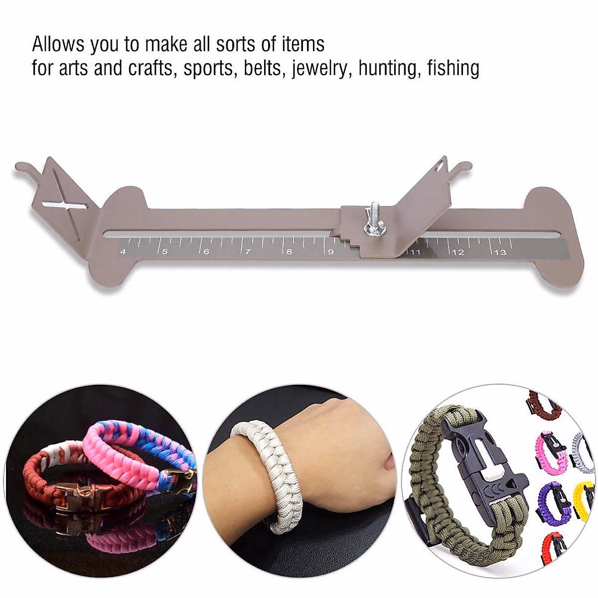 Dilwe Paracord Jig Bracelet Maker Paracord Tool Kit, DIY Paracord Craft Maker Tool, with Hanks Buckles for Crafts, Sports, Belts, Jewelry, Hunting, Fishing