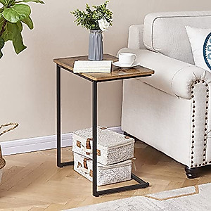EKNITEY C Table End Table - 23.6" L* 13.9" W Small Side Table Industrial Snack Table for Sofa, Couch, Living Room, Bedroom and Small Spaces