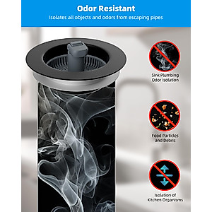 Hibbent 3 in 1 Kitchen Sink Drain Strainer and Stopper Combo, Stainless Steel Metal Pop Up Sink Stopper, Anti-Clogging Basket Strainer with Foldable Handle for US Standard 3-1/2" Drain, Matte Black