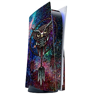 ITS A Skin Skins Compatible with Sony Playstation 5 Console Disc Edition - Protective Decal Overlay Stickers wrap Cover - Dreamcatcher Owl in Color