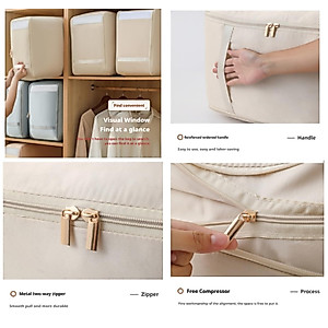 Pidea shop Compression Storage Bags, Comforter storage bags,2 pack Ultra Space Saving Self Compression Organizer for quilt,clothes, blankets,large capacity bedding storage bags