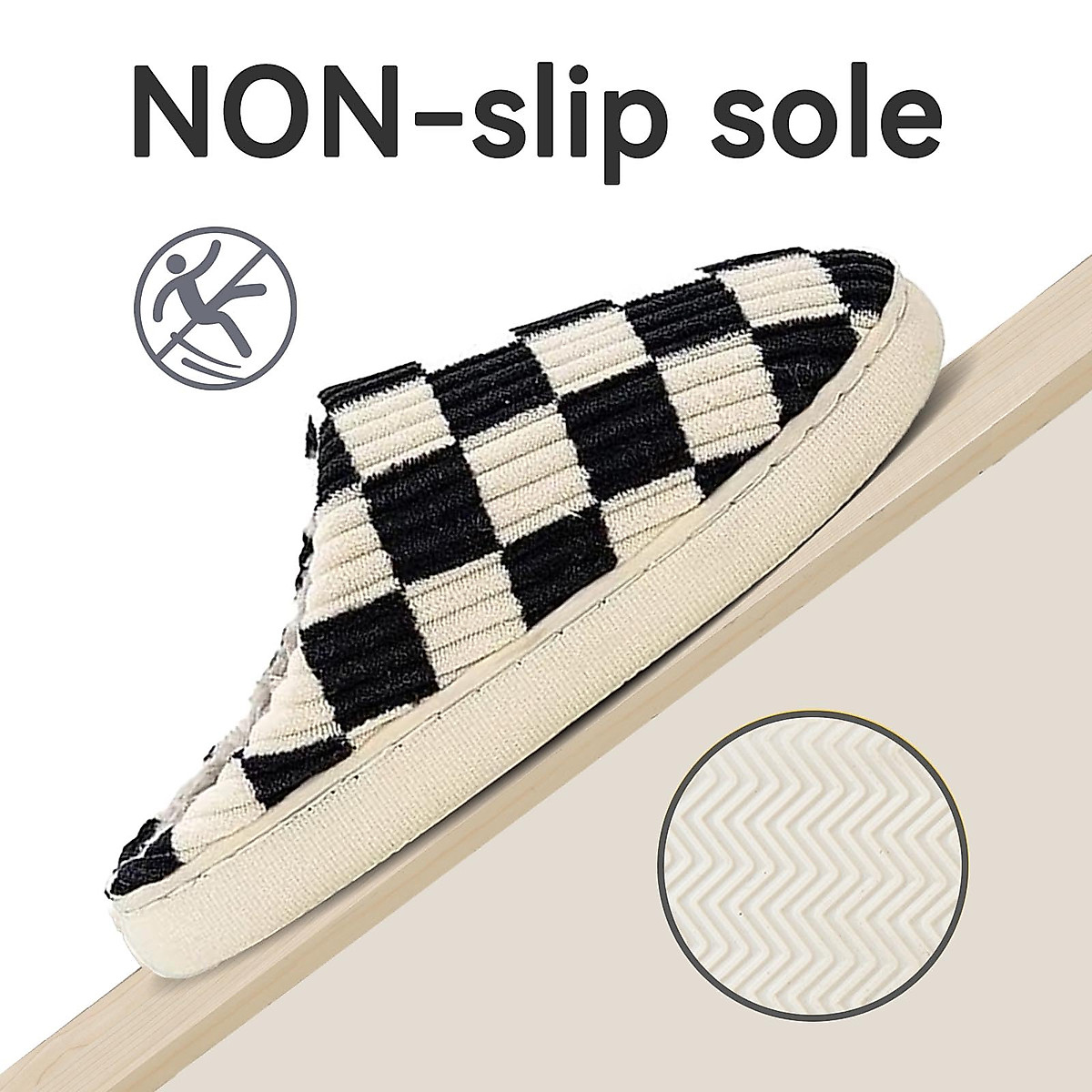 Mukinrch House Slippers for Women Men, Plush House Shoes Memory Foam Checkered Slippers Womens Casual Fuzzy Bedroom Indoor Outdoor Plaid Shoes with Fur Lining