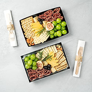 Restaurantware Matsuri Vision 9 x 6 x 1.5 Inch Large Sushi Trays 100 Greaseproof Sushi Packaging Boxes - Lids Sold Separately Disposable Black Paper Sushi Containers For Entrees Or Desserts