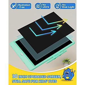 TEKFUN Kids Toys 10Inch LCD Writing Tablet, Mess Free Coloring Doodle Board, Drawing Pad for Kids Games Educational Toys for Ages 3-10 Girls Boys (Green)