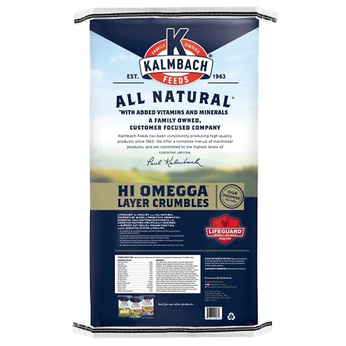 Kalmbach Feeds Hi Omega All Natural Layer Crumbles, 50 Lb