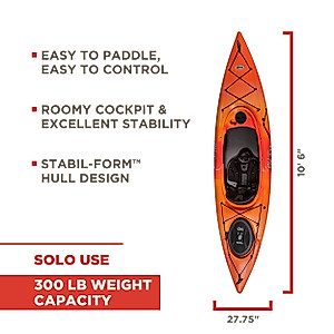 Old Town Canoes & Kayaks Dirigo 106 Recreational Kayak, Sunrise, 10 Feet 6 Inches
