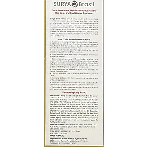 Surya Brasil - Henna Cream for Gray Coverage, Semi Permanent Natural Henna Deep Conditioning Hair Color Treatment, Black, 2.37 oz / 70 ml