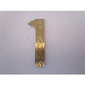 Mini Brass Pocket Ruler Handy Sliding Gauge Brass Vernier Caliper Ruler Measuring Tool Double Scales mm/inch : (80mm)