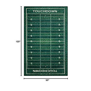 Mohawk Home Kids Sports Playroom Area Rug, Football Yards Green (8' x 10')