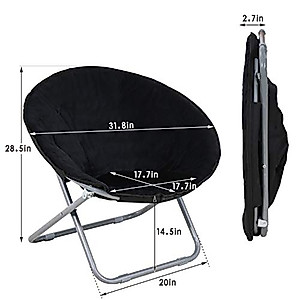 FDW Moon Chair Set of 2 Chairs for Bedroom Saucer Chair Bedroom Chair Foldable Chair for Home Furniture