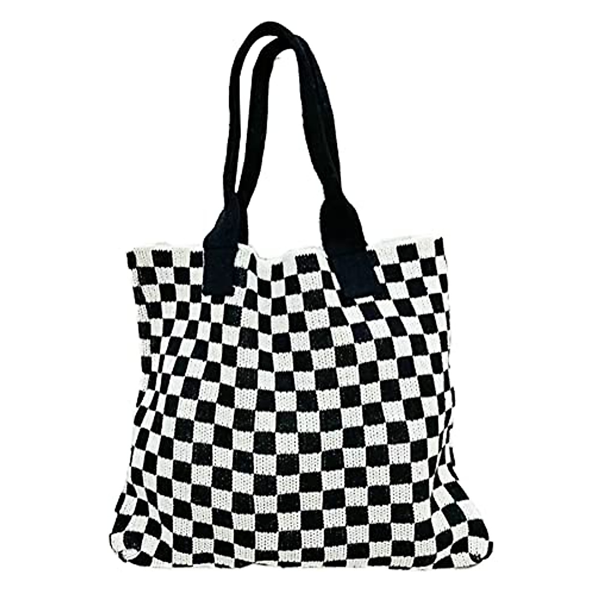 Pocadri Women's Contrasting Shoulder Bag Cotton Hemp Soft Multifunctional Large -Capacity Knitted Bag Handbags