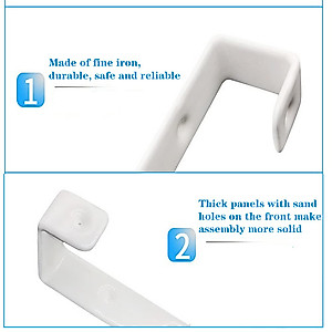 4pcs PVC Coated Bed Ladder Hooks, Iron Bunk Bed Ladder Hooks Brackets,Heavy Duty Hook Brackets for Bed Decoration Tool