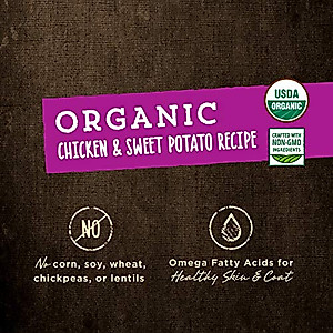 Castor and Pollux ORGANIX Grain Free Dog Food, Chicken and Sweet Potato Organic Dog Food Recipe - 4 lb. Bag