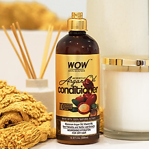 WOW Skin Science Moroccan Argan Oil Hair Conditioner Increase Gloss, Hydration, Shine - Reduce Itchy Scalp, Dandruff & Frizz - No Parabens or Sulfates - All Hair Types (16.9 Fl Oz (Pack of 1))