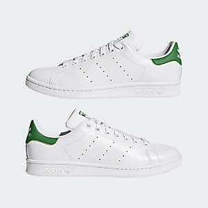 adidas Originals mens Stan Smith Sneaker, Core White/Core White/Green, 8 US