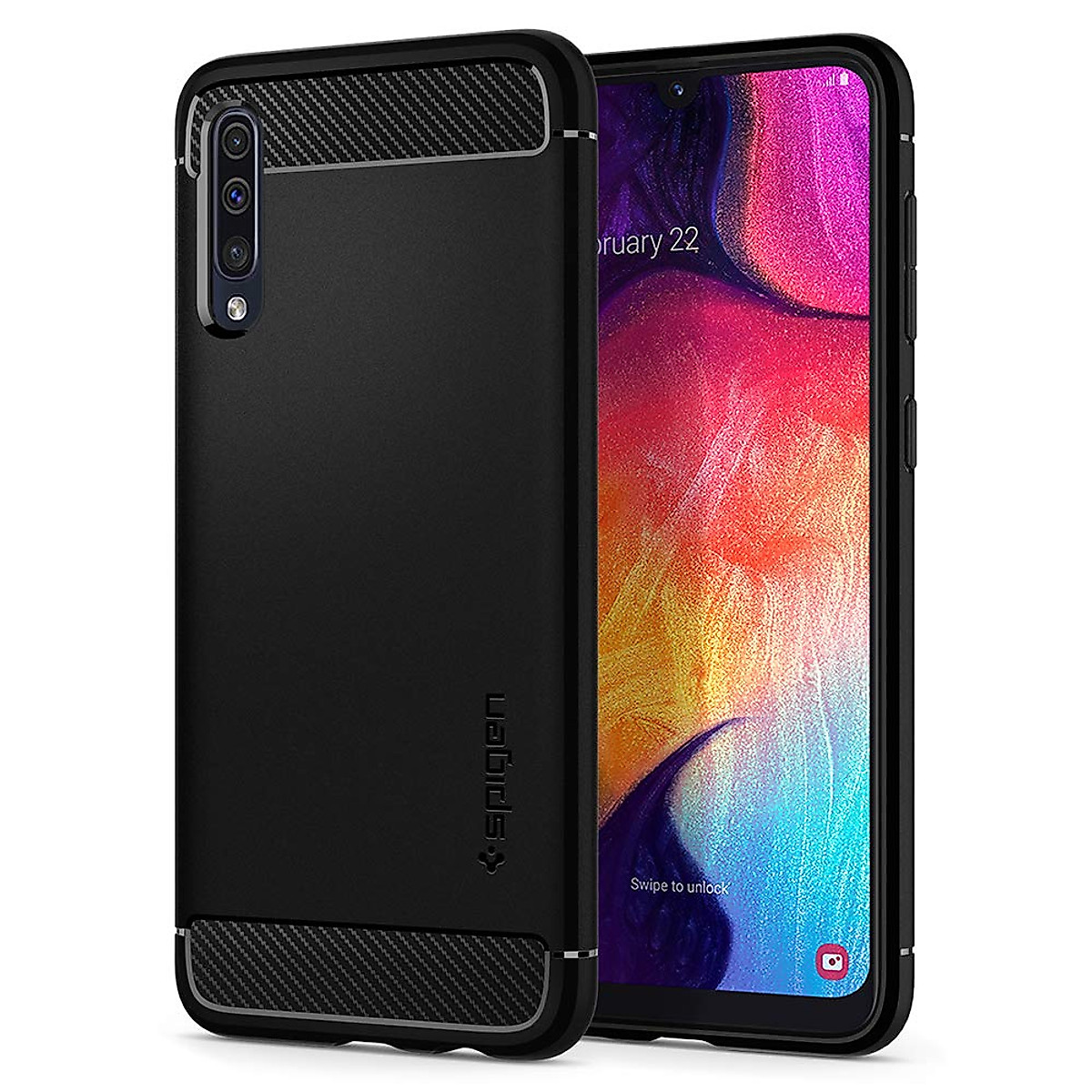Spigen Rugged Armor Designed for Samsung Galaxy A50 / A50s / A30s Case (2019) - Matte Black