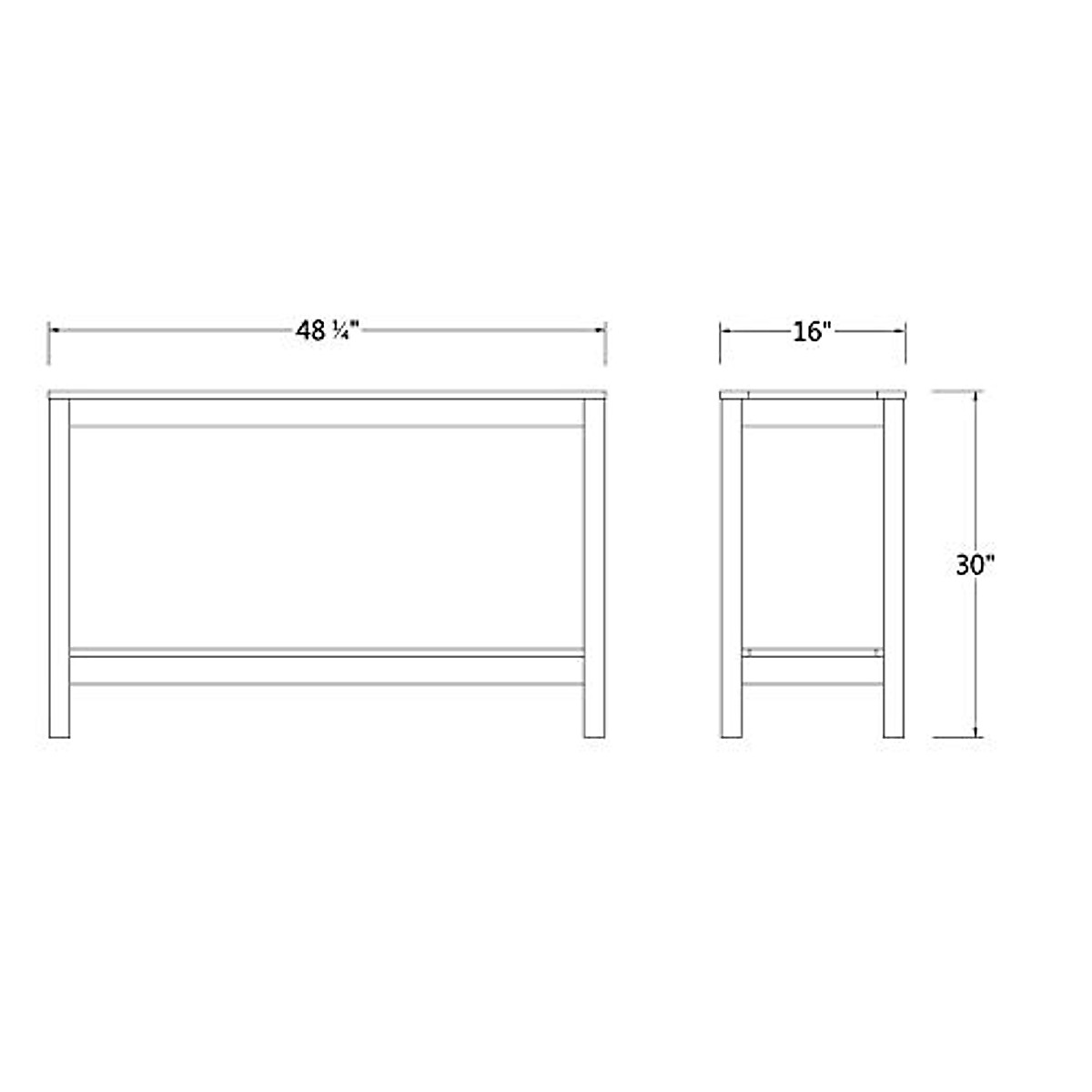Cambridge Casual Solid Wood West Lake Outdoor Console Table, Weathered Gray