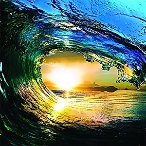 Vinyl Wall Quote Decals for Home - Water Wave Tide Surge Ocean Stylish Wall Sticker for Easy Home Decoration - Size: 14 Inch X 14 Inch