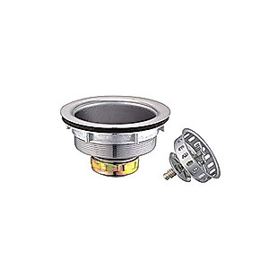 Kitchen Sink Drain Stainless Steel Strainer Basket with Drain Assembly, 3-1/2 inch Replacement for Standard drains, Twist Drain Stopper