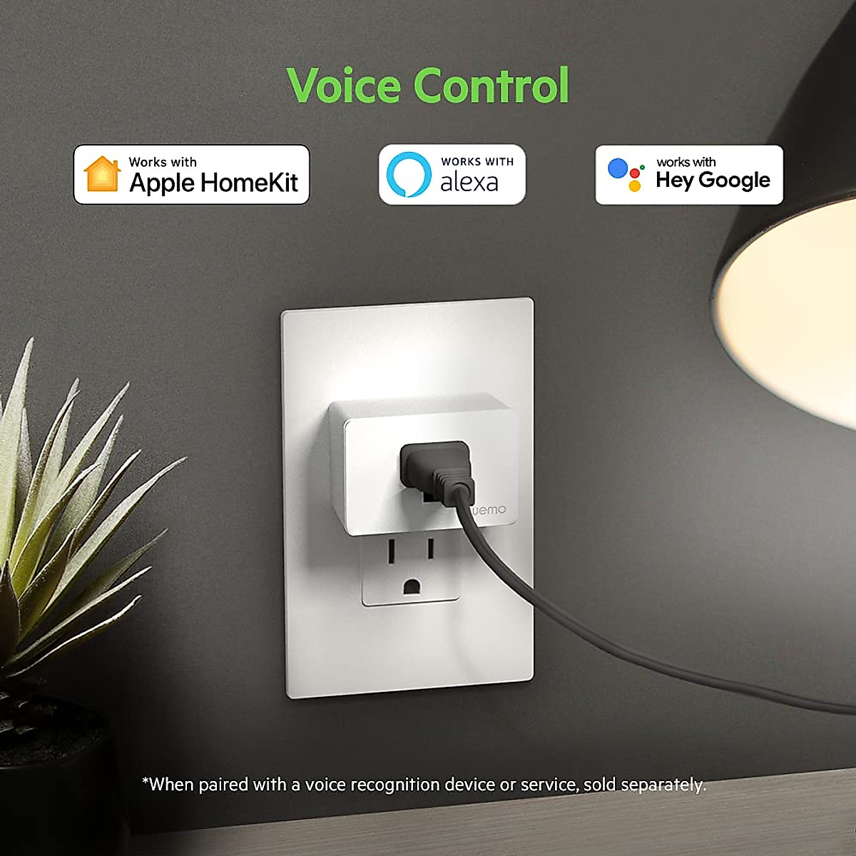 Wemo Smart Plug (Simple Setup Smart Outlet for Smart Home, Control Lights and Devices Remotely Works w/Alexa, Google Assistant, Apple HomeKit)(Pack of 1)