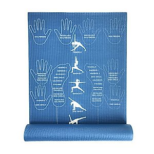 Instructional Yoga Mat/Educational Yoga Mat (Best Yoga Mat for Beginners Extra Thick Extra Long Learn Yoga or Better Your Alignment Works As a Kids Yoga Mat As Well As an Adult Yoga Mat)