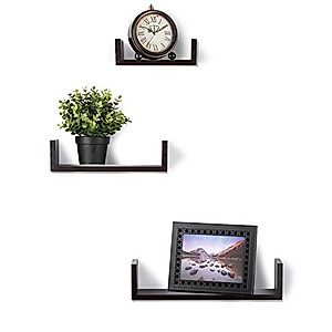 Sagler Floating Shelves Set of 3 Wall Shelves - Espresso Finish Wooden Shelves