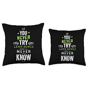 Funny Lawn Bowls Idea For Women & Bowling Green Throw Pillow