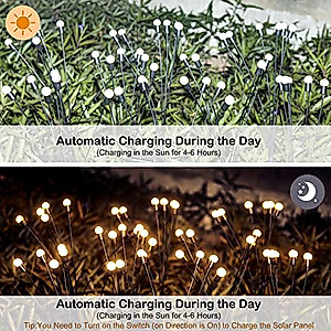ZUPIIY 8-Pack Solar Garden Lights Outdoor, Upgraded Solar Swaying Lights Waterproof, Sway by Wind, Solar Lights with Highly Flexible Copper Wires, Decorative Lights Yard Patio Pathway Decor