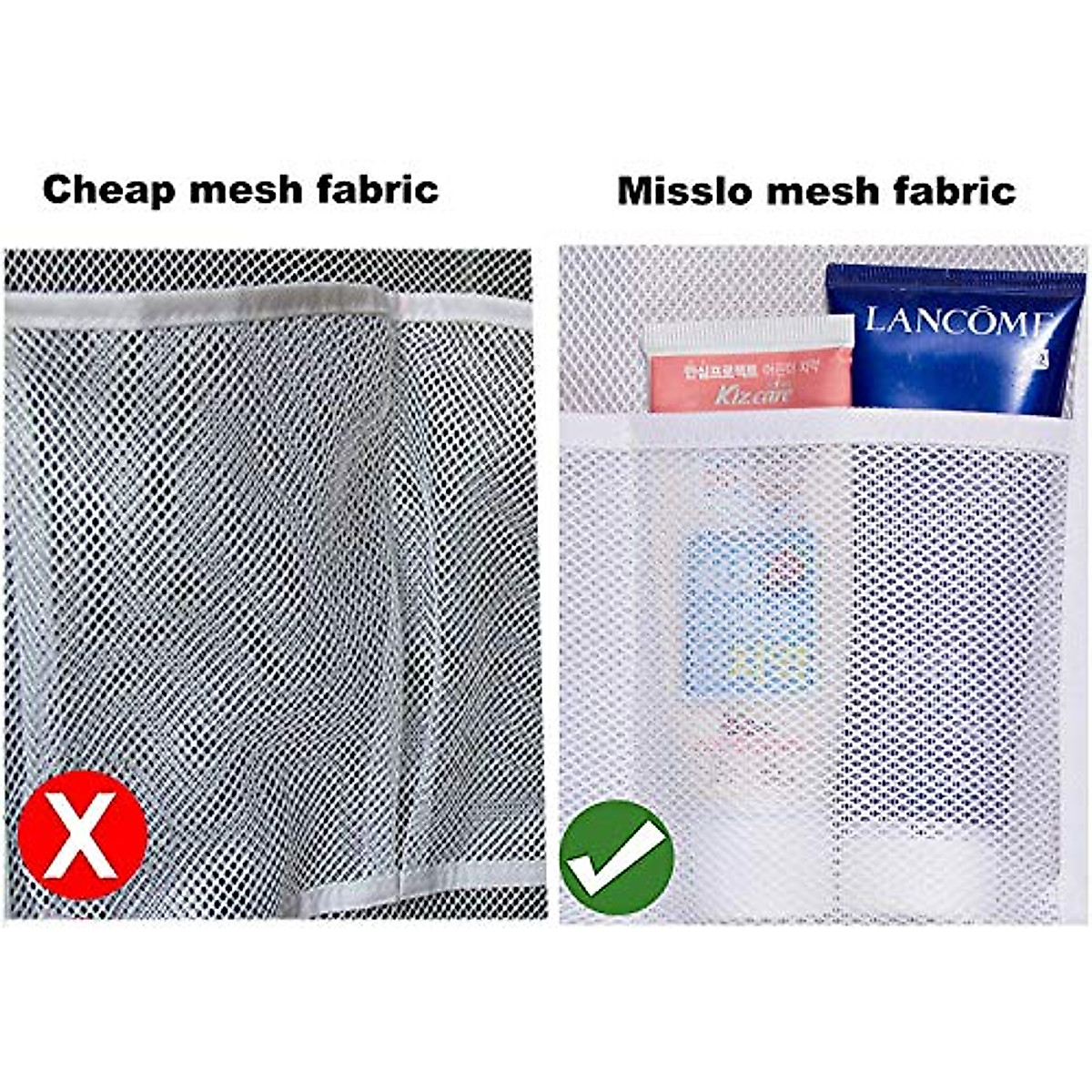 MISSLO Shower Caddy Organizer 5 Pockets + Mesh Shower Organizer Hanging 15 Pockets Over the Door
