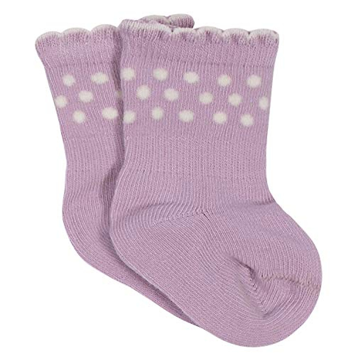 Grow by Gerber Baby Girl's 6-Pack Wiggle Proof Socks Sockshosiery, Pink/Ivory/Grey, 12 Months