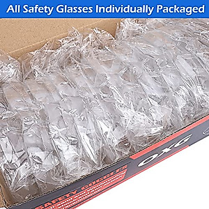 OXG 12 Pack Safety Glasses for Men Women, ANSI Z87.1 Impact Scratch Resistant Protective Eyewear for Work, Lab, Construction