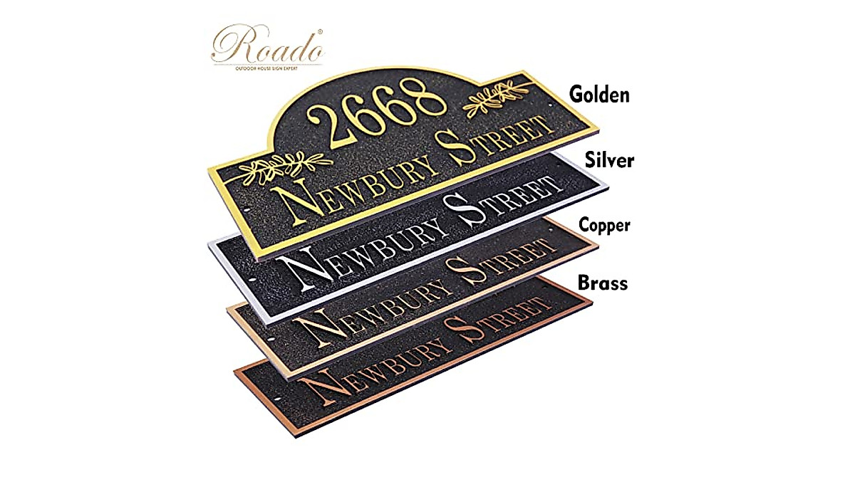 Personalized Large Address Plaque - Hand-Carved Elegance