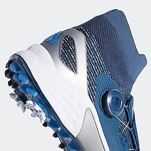 adidas Men's ZG21 Motion Primegreen BOA Mid Cut Golf Shoes, Crew Navy/Silver/Footwear White, 10