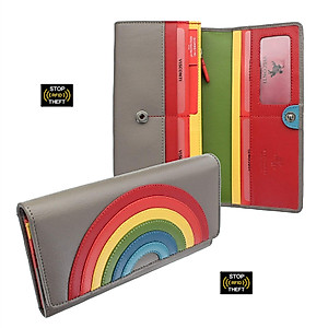 Visconti Happy Rainbow Collection Phoebe Leather Purse RFID HR80 Taupe