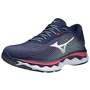 Mizuno Women's Wave Sky 5 Running Shoe, Peacoat, 8