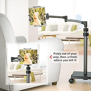 LEVO G2 Deluxe iPad Rolling Floor Stand Cart Kiosk for Residential and Commercial use iPads, iPad Mini, iPad Pro, Galaxy, Nexus, Surface Pro, Fire, and Other Tablets and eReaders Gunmetal Color