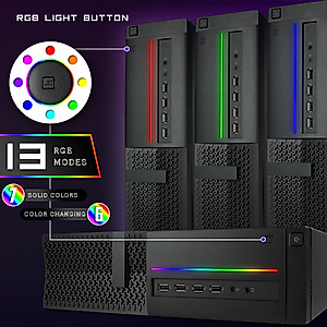 Dell Desktop Computer PC w/RGB Lighting | Intel Quad-Core i5 | 16GB DDR3 RAM | 500GB SSD | WiFi + Bluetooth | Windows 10 (Renewed)