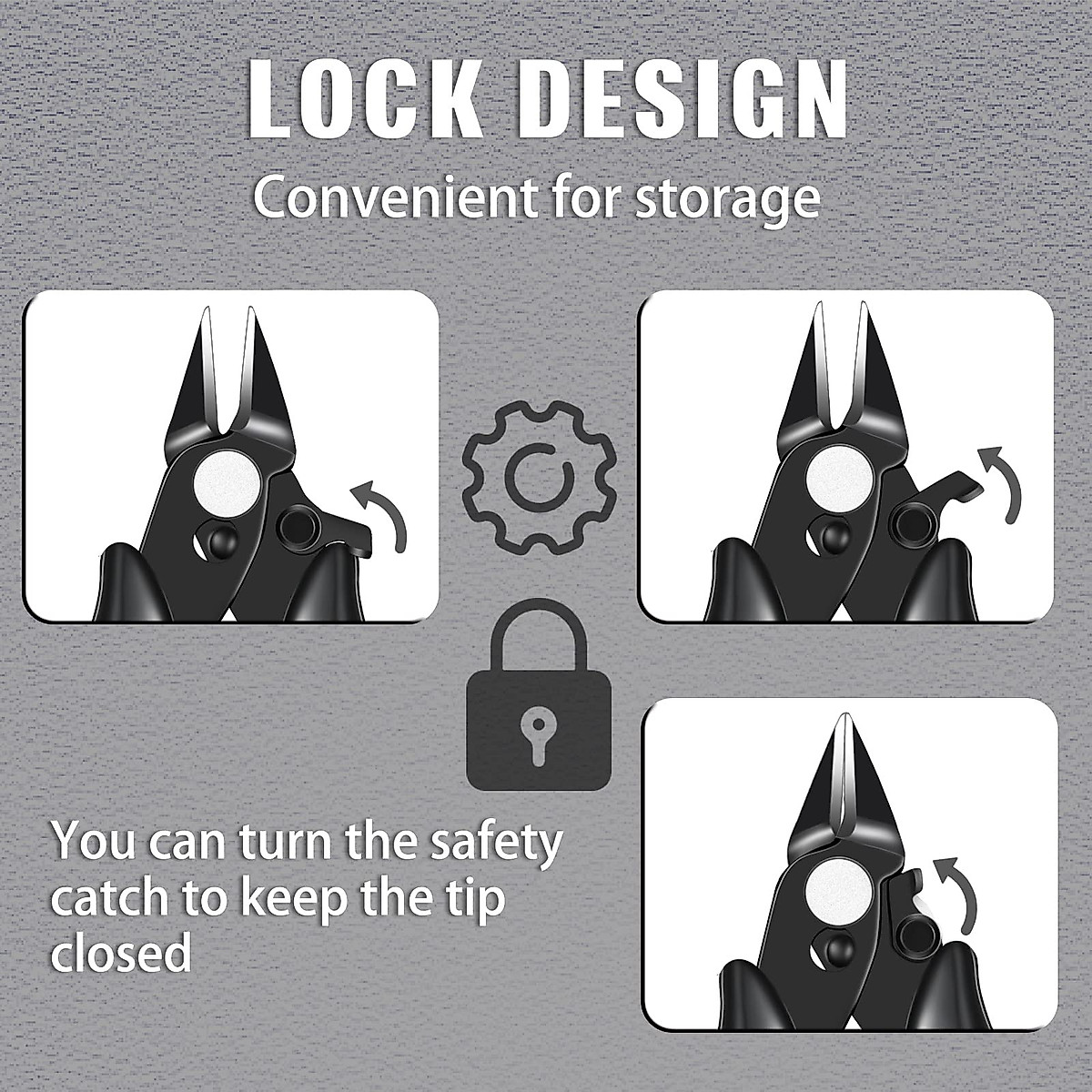 3 Packs 3.5 Inch Micro Cutter with Lock Flush Cutter Mini Wire Cutters Side Cutters Diagonal Cutting Pliers Small Flush Cut Pliers Jewelers Tools Soft Wire Snips Nippers for Electronic, Model, Black