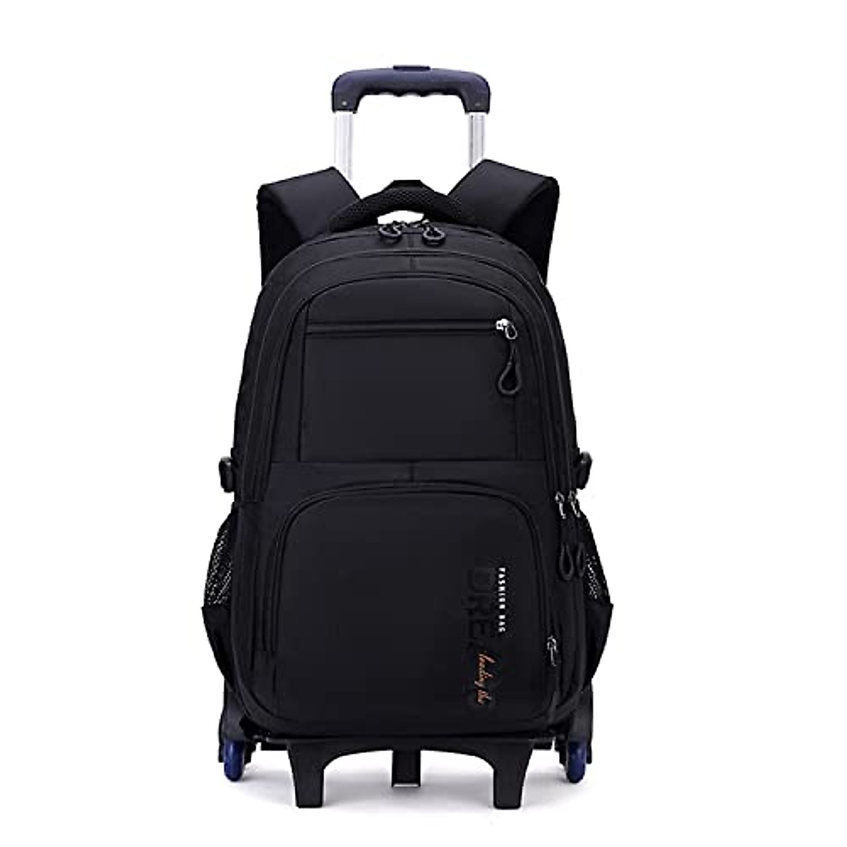 EKUIZAI Solid Color Large Capacity Trolley Bags Secondary School Boys Backpack Elementary School Outdoor Rolling Daypack with Wheels