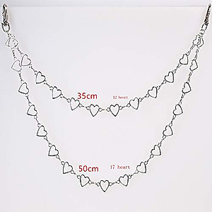 YERTTER Unisex Hip Hop Punk Heart Pendant Layering Trousers Chain Wallet Chain Jeans Pant ChainTrousers Jewelry for Men Women (Silver)